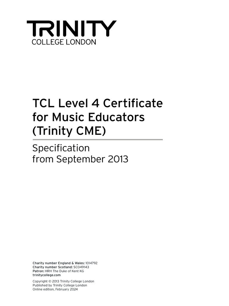 Trinity CME Specification | PDF | Educational Assessment | Learning