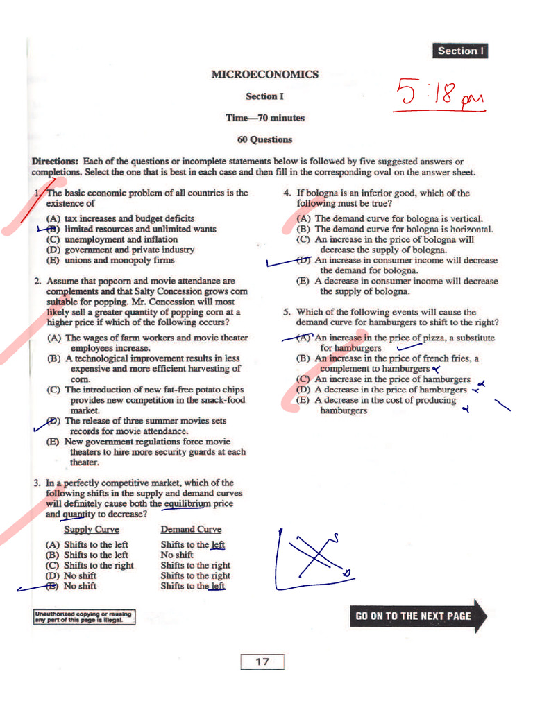 2000 MCQ Eco | PDF | Economics | Microeconomics
