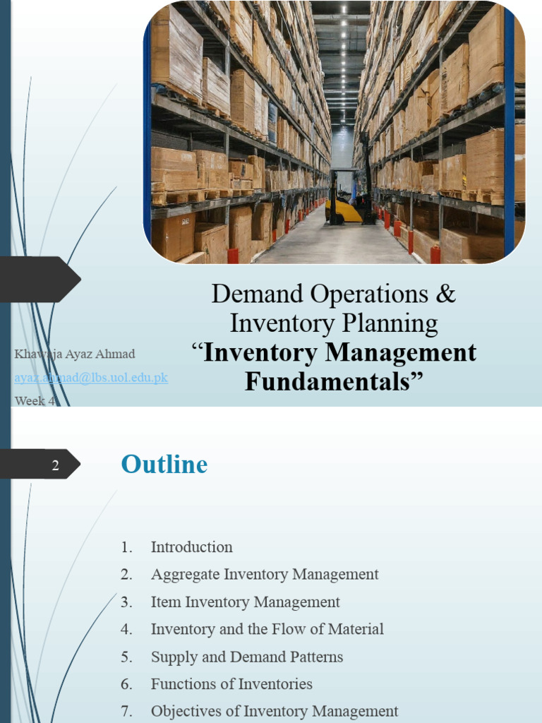 Week 4 DOIP (Inventory Management Fundamentals) | PDF | Inventory | Cost