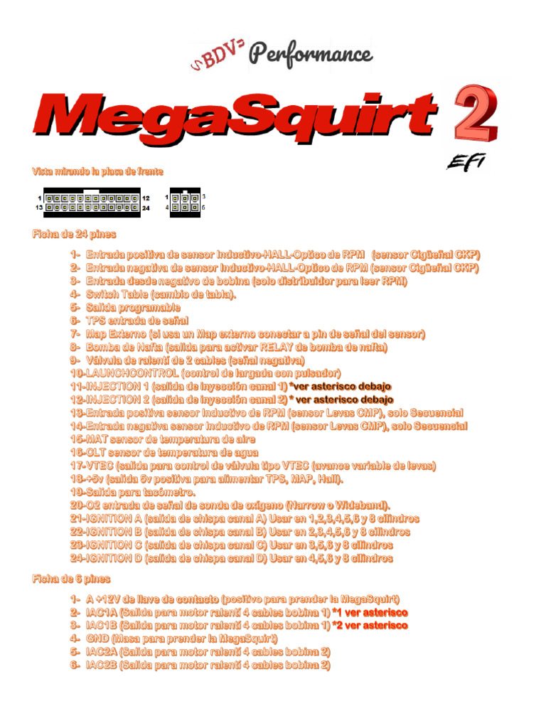 Manual Megasquirt 2 by BDV Performance 2.0 - 010900 | PDF | Informática | Ingeniería Informática