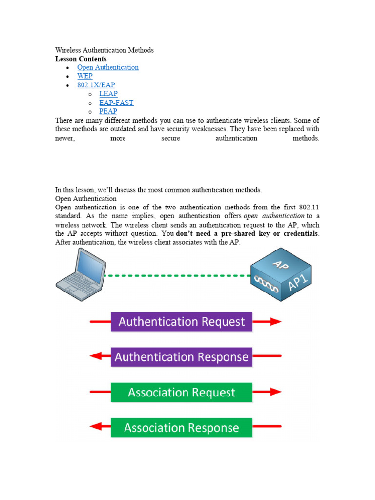 Wireless Authentication Methods | Download Free PDF | Security Engineering | Application Layer ...