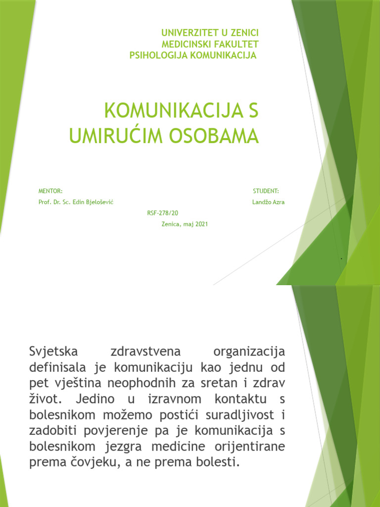 Komunikacija S Umirucim Osobama | PDF
