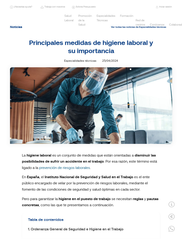 Principales Medidas de Higiene Laboral y Sus Beneficios - MAS ...