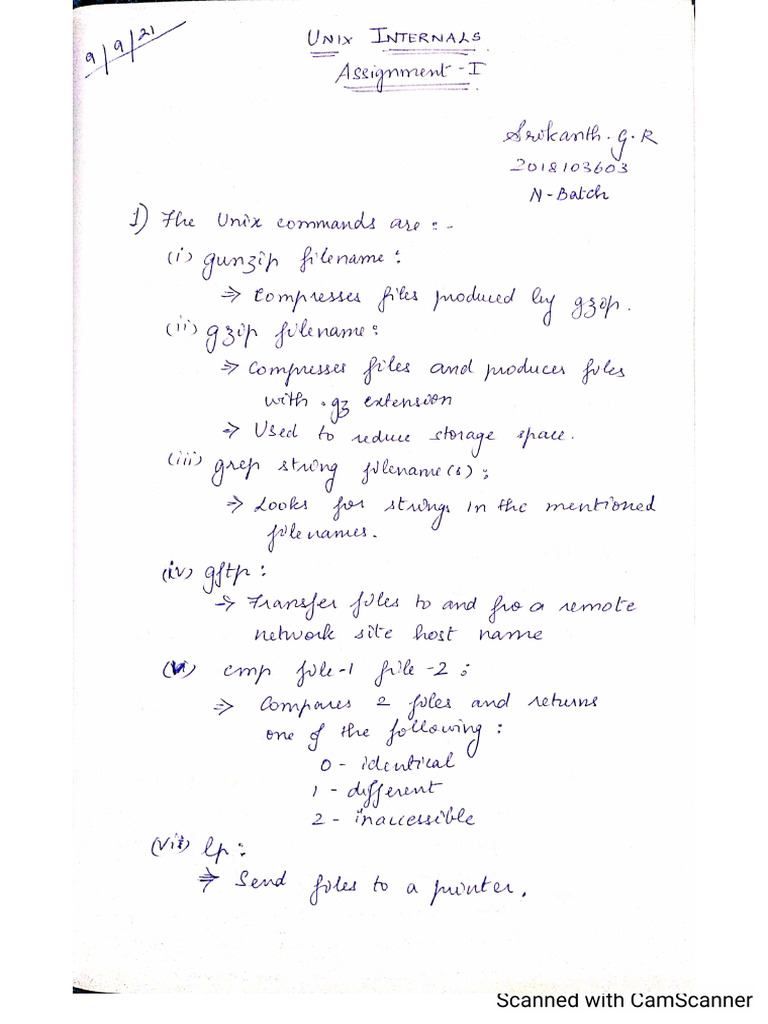 Unix Assignment-1 | PDF