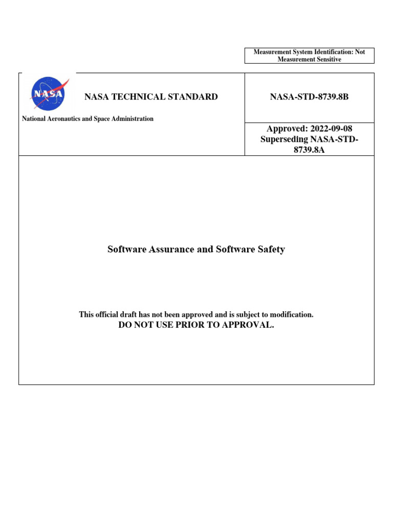 NASA Software Assurance Standard | PDF | Quality Assurance | Risk