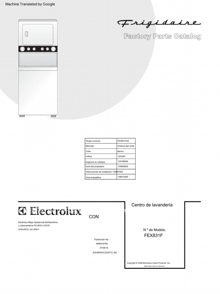 Manual Tecnico Lavadora Frigidaire, 250666.1680823693 | PDF | Tornillo ...