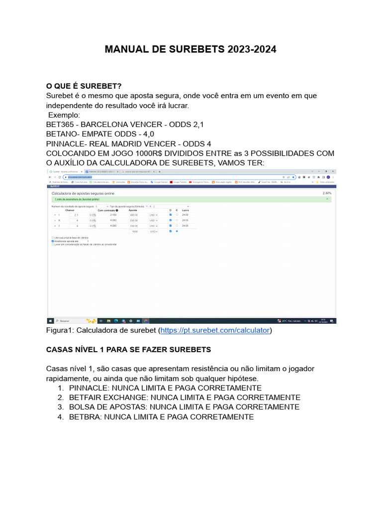 Manual de Surebets 2023-2024 | PDF
