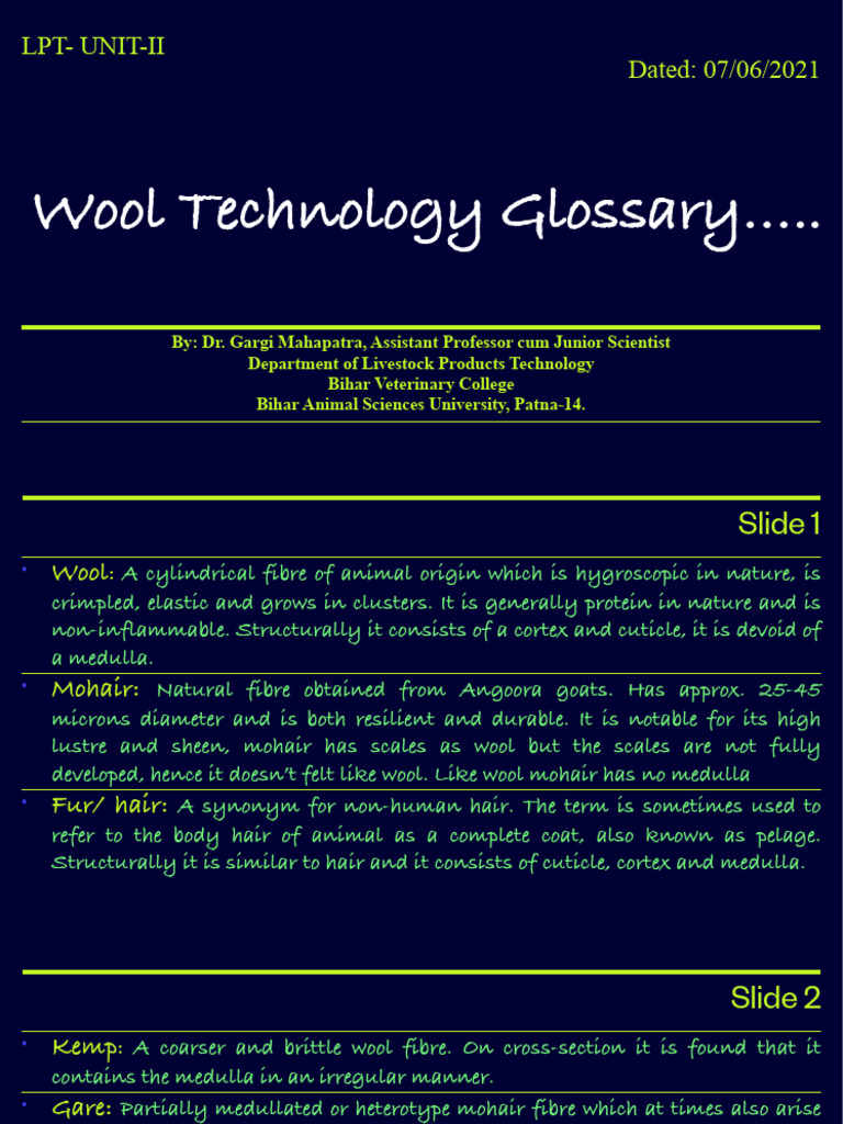 Wool Glossary | PDF | Wool | Yarn