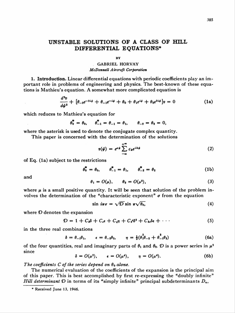 154 Unstable Solutions of A Class of Hill Differential Equations HORVAY ...