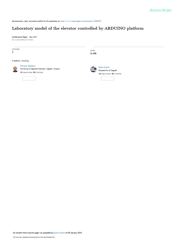 Laboratory Model of The Elevator Controlled by ARD | PDF | Arduino | Microcontroller