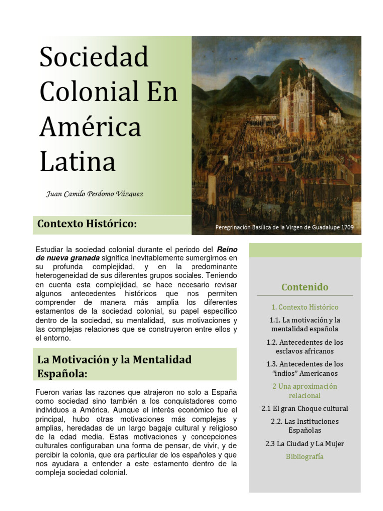 Sociedad Colonial en America Latina Por Juan Camilo Perdomo | PDF ...