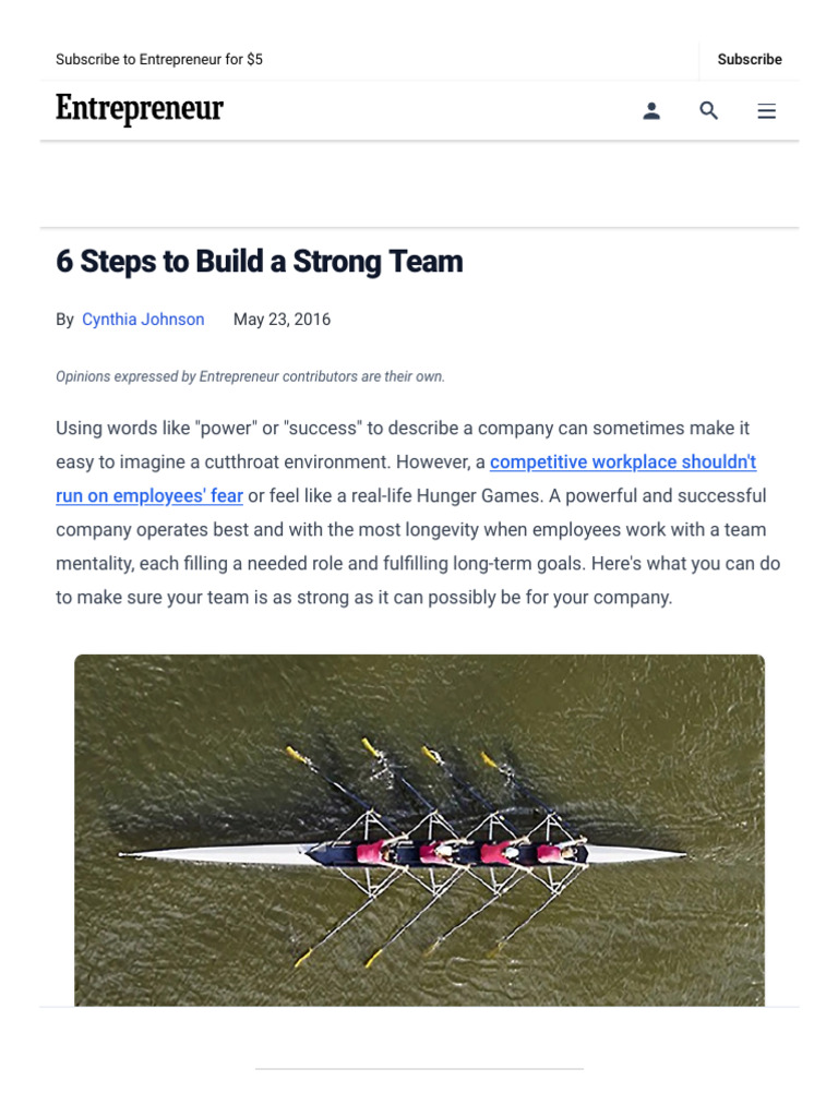 6 Steps To Build A Strong Team | PDF | Goal | Entrepreneurship