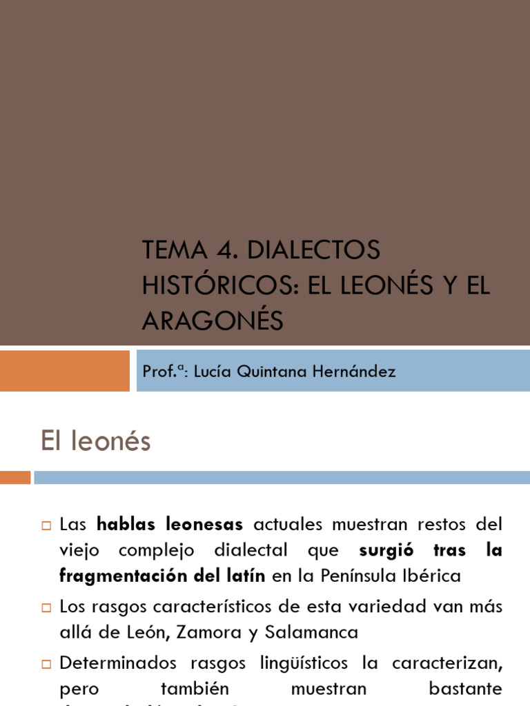 Dialectos Históricos: Leonés y Aragonés | PDF | Lengua española | Dialecto