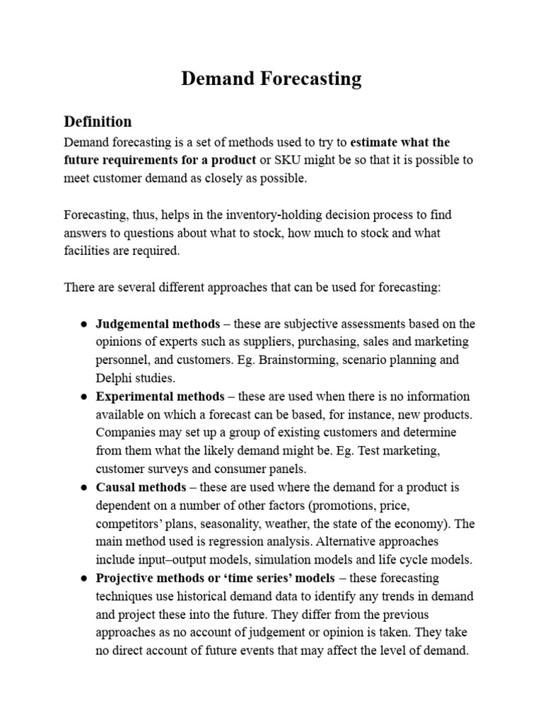 SCM - Demand Forecasting | PDF | Forecasting | Moving Average SCM - Demand Forecasting | PDF | Forecasting | Moving Average