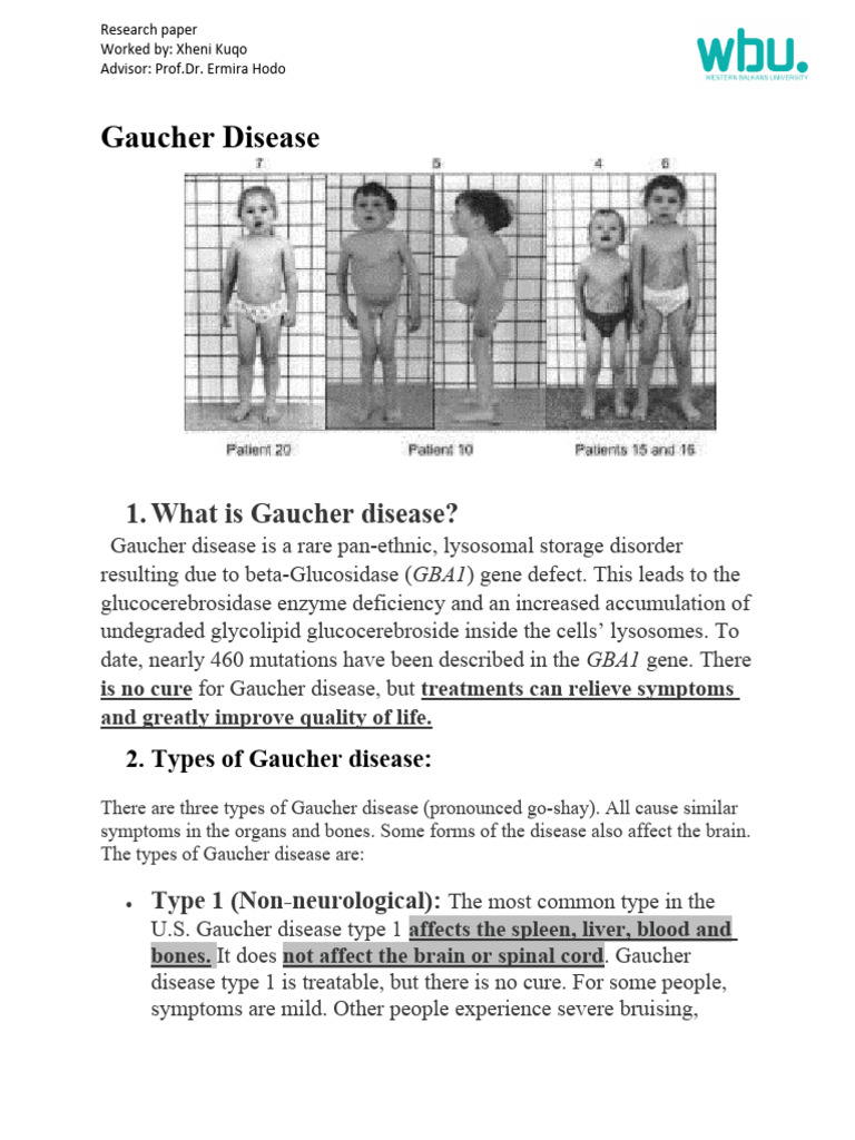 Overview of Gaucher Disease Types | PDF | Human Diseases And Disorders ...