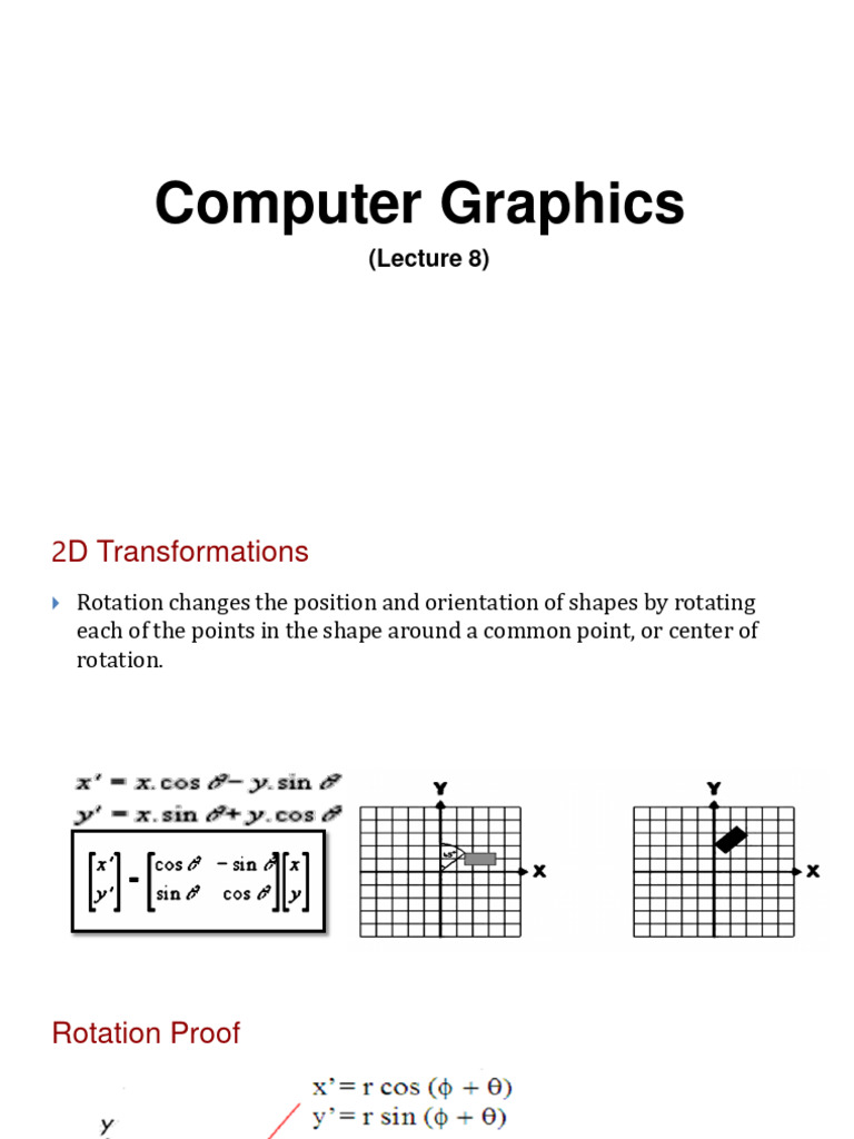 Computer Graphics: (Lecture 8) | Download Free PDF | 2 D Computer Graphics | Linear Map