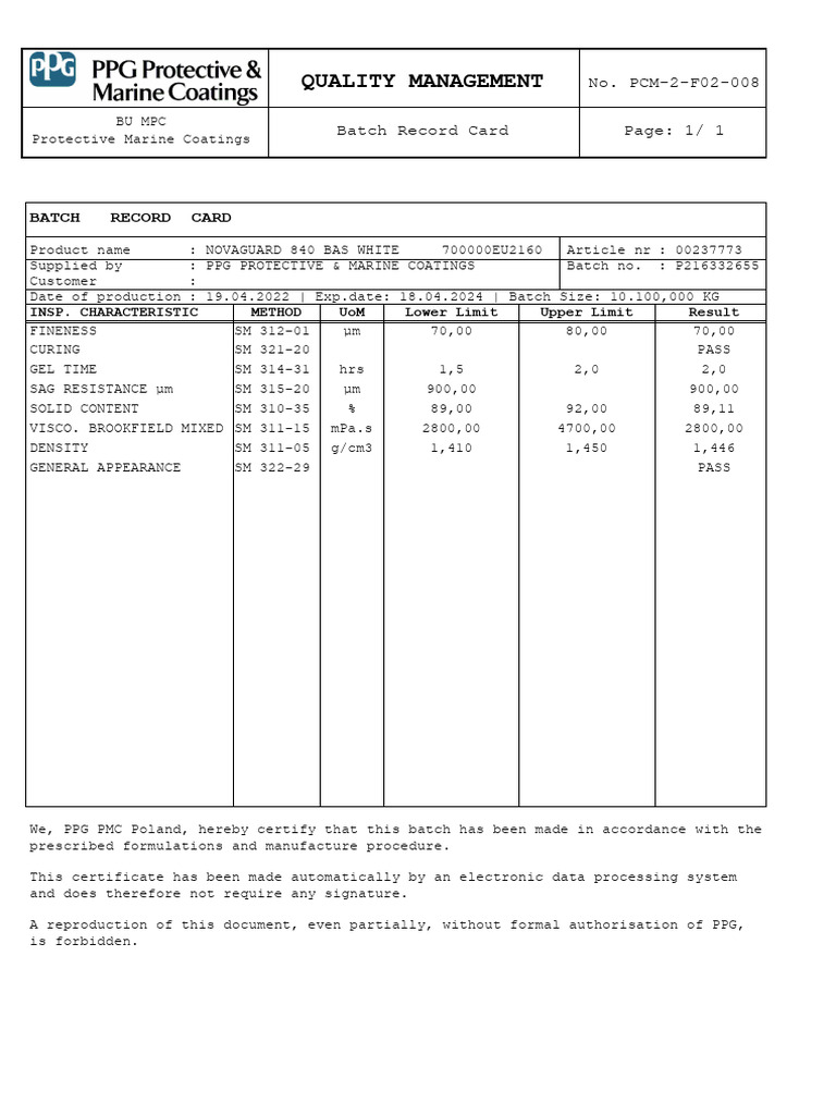 Novaguard 840 Off White (P216332655) | PDF