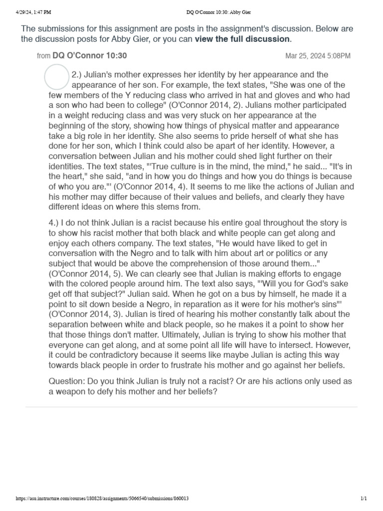 DQ Oconnor 10 30 Abby Gier | PDF | Social Science