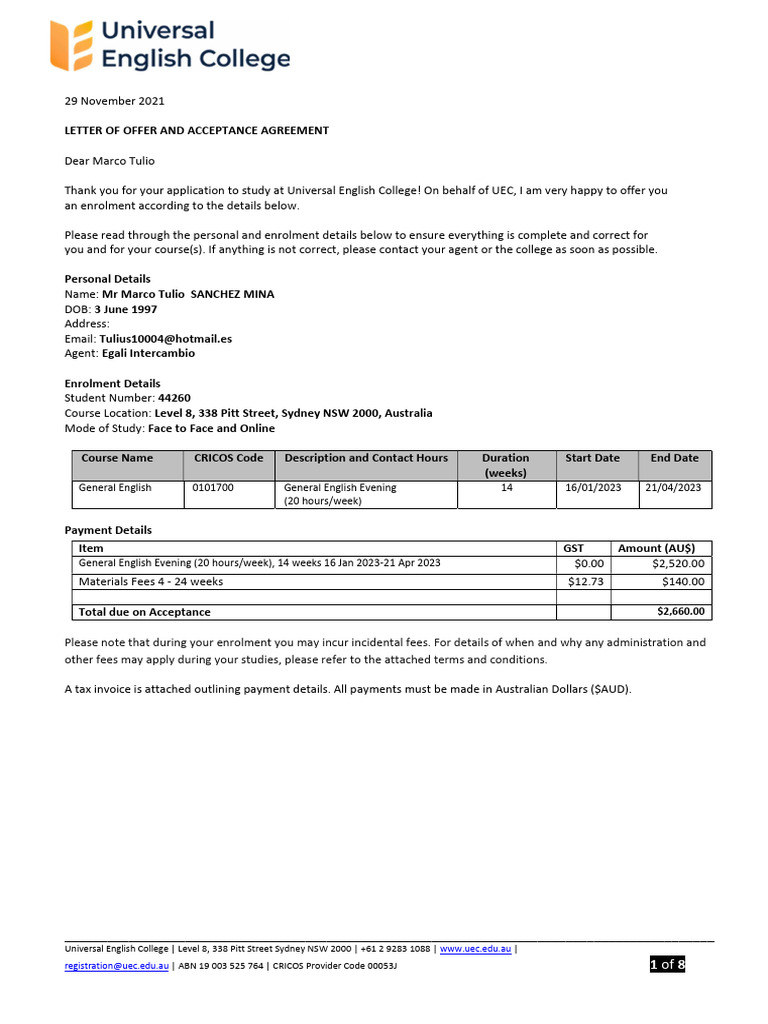 1068 - Marco Tulio Sanchez Mina | PDF | Cost Of Living | Travel Visa