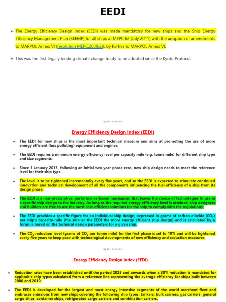 Notes On EEDI and EEXI | PDF | Ships | Efficient Energy Use