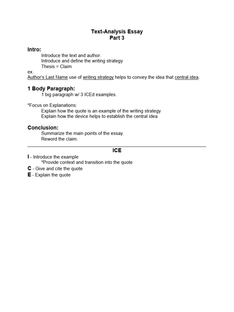 Text Analysis Essay Guide | PDF