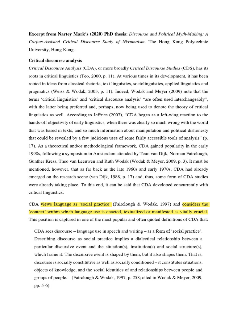 Critical Discourse Analysis Explained | PDF | Discourse | Human ...