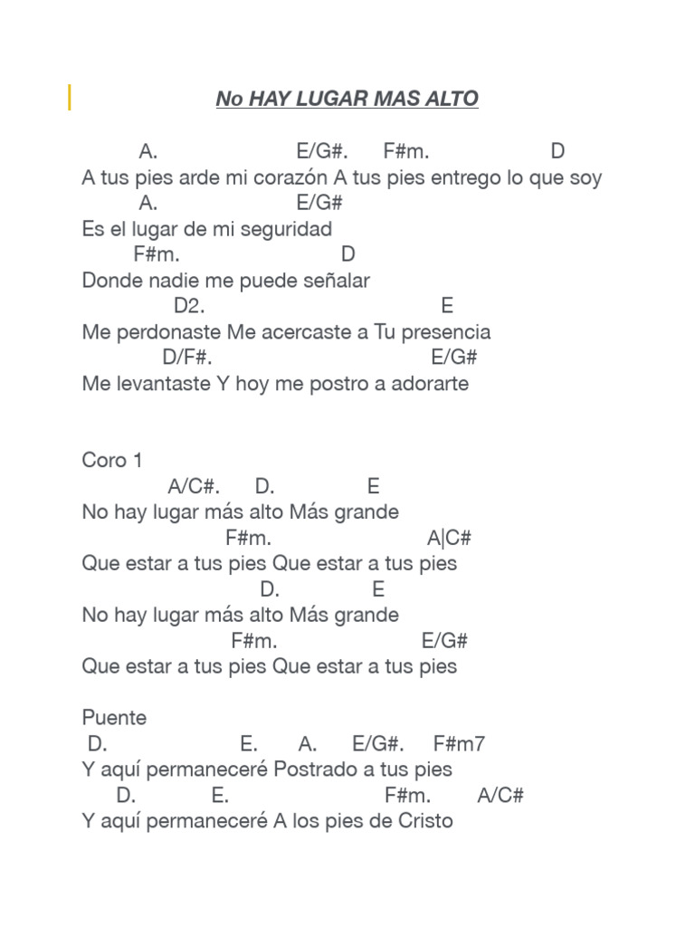 Como Zaqueo, Pon Aceite, No Hay Lugar Cantare Al Senor Por Siempre | PDF