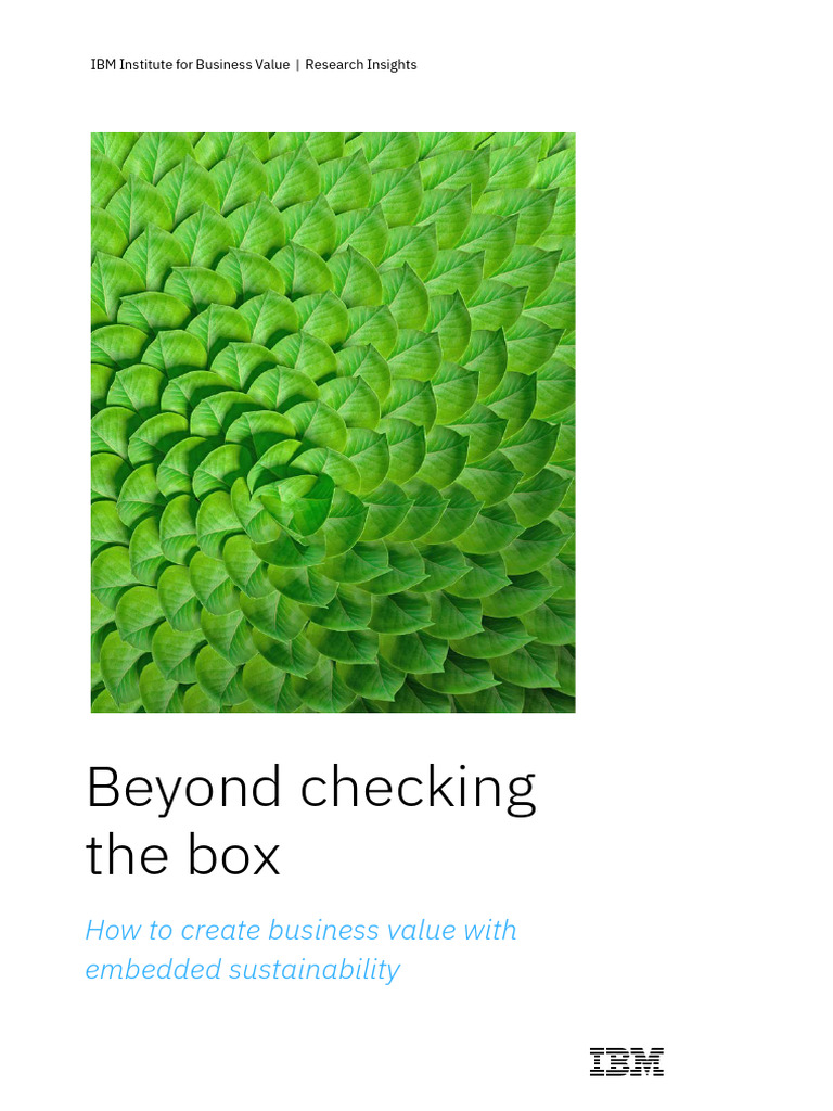 IBV - Beyond Checking The Box | PDF | Sustainability | Business Process