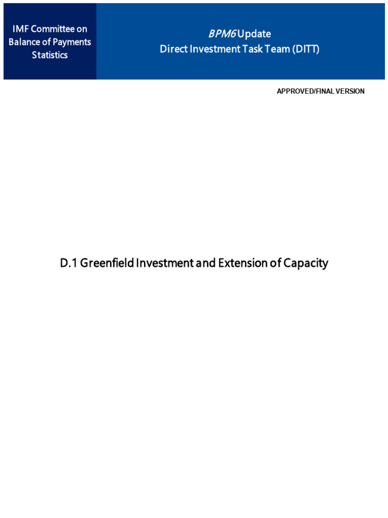 d1 Greenfield Investment and Extension of Capacity 1 | PDF | Mergers ...