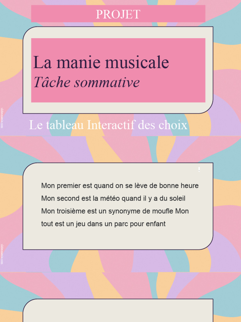 Manie Musicale 2024 : Projet Créatif | PDF