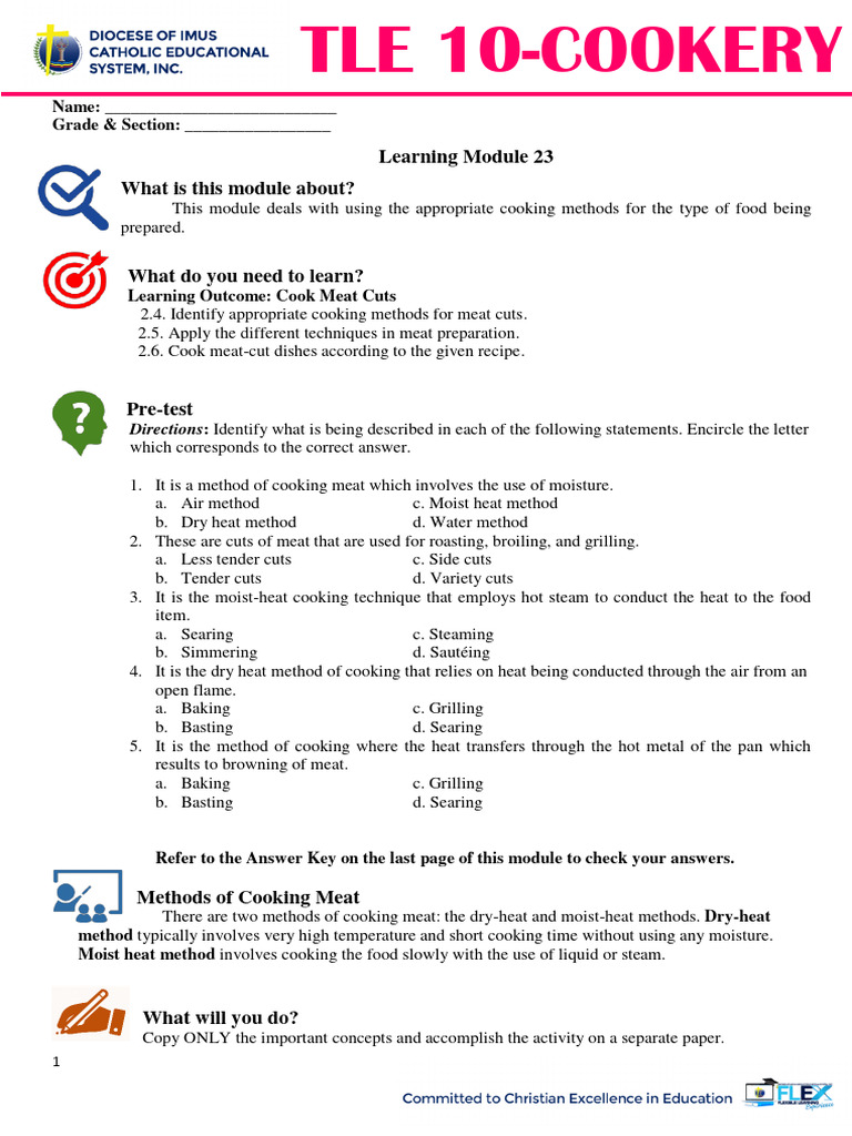 Module 23 - Cookery 10 Revised | PDF | Grilling | Cooking