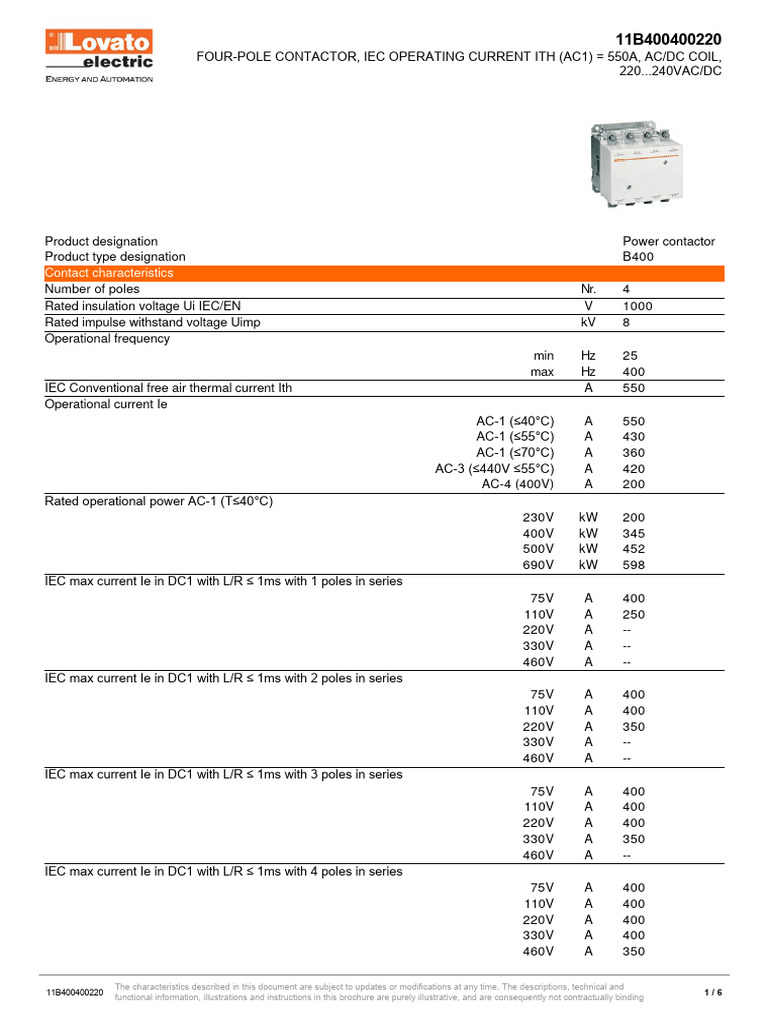 Contact Characteristics | PDF | Mains Electricity | Alternating Current