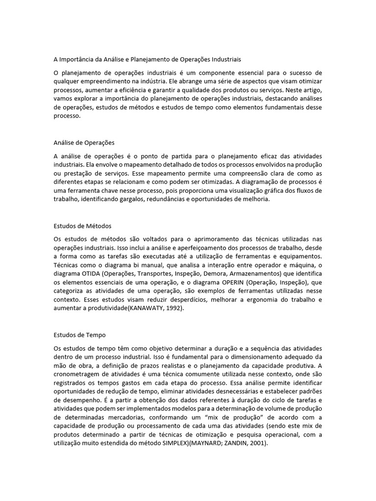 Análise de Processos, Estudos de Métodos e de Tempos | PDF | Economias ...