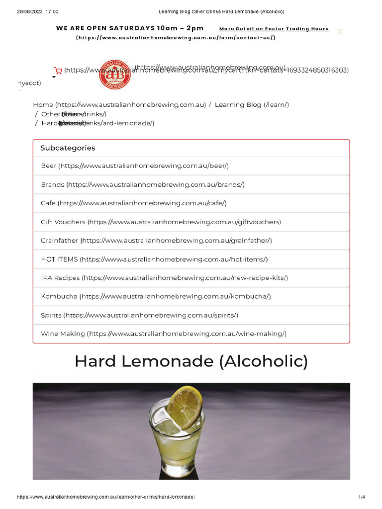 Learning Blog Other Drinks Hard Lemonade (Alcoholic) 10 | PDF