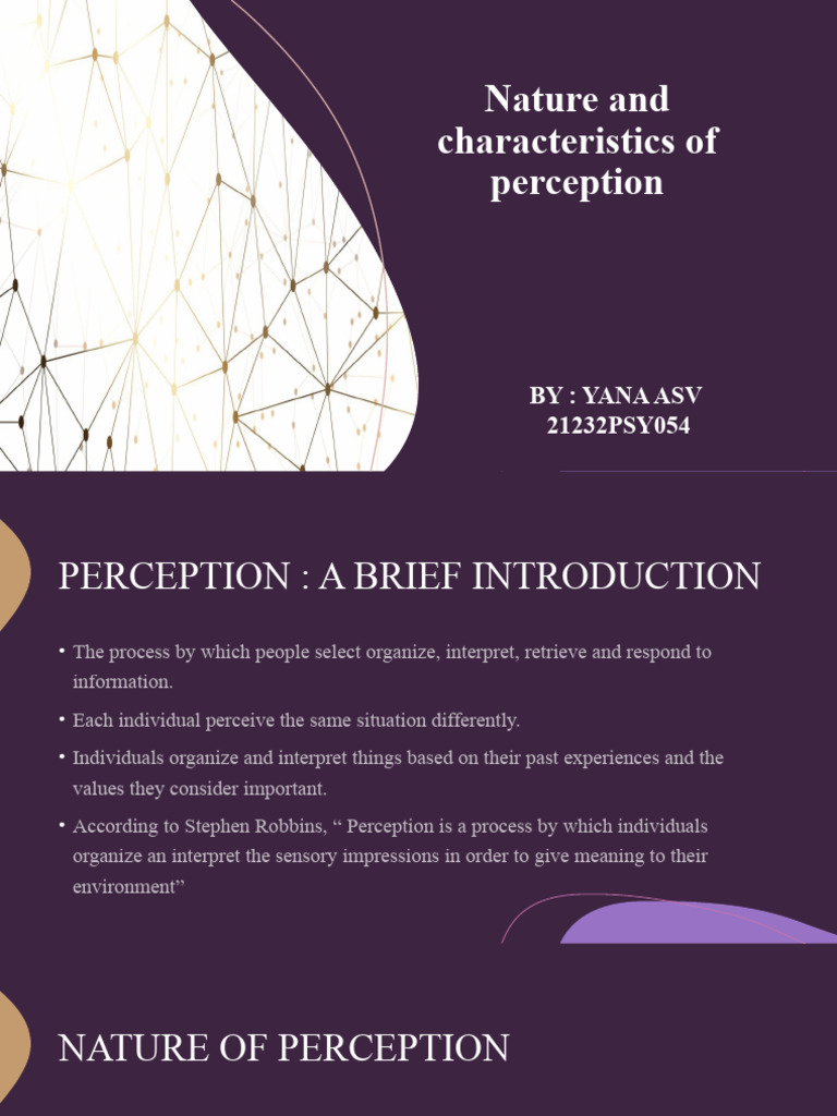 Nature and Characteristics of Perception | Download Free PDF ...