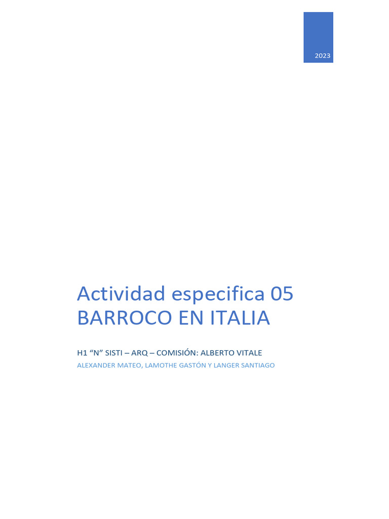 Análisis del Barroco Italiano | PDF | Barroco | Perspectiva (Gráfica)