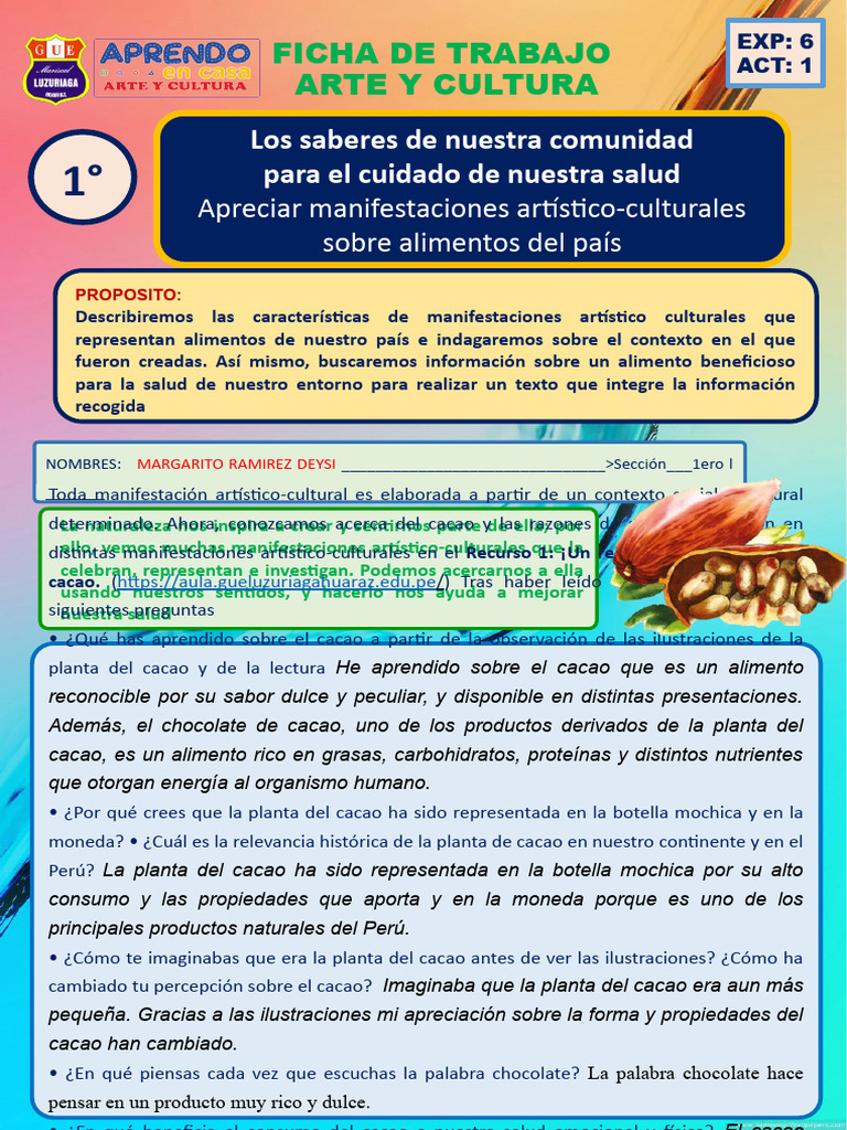 Manifestaciones Culturales Deysi | PDF | Alimentos | Chocolate