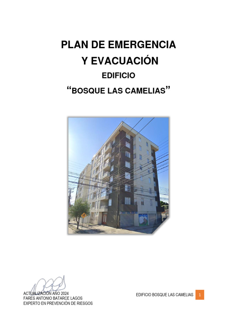 Plan de Emergencia Edificio Bosques Las Camelias | PDF | Temblores | Riesgo