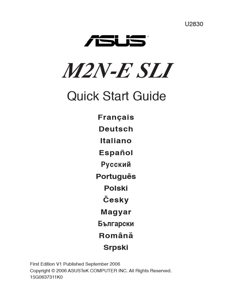 M2N-E SLI Quick Start Guide | PDF | Bios | Démarrage d'un ordinateur