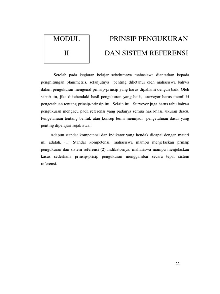 Modul 2 - Prinsip Pengukuran Dan Sistem Referensi | PDF
