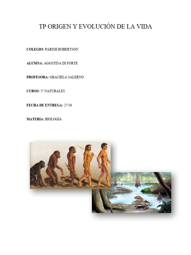 TP BIO Di Forte | PDF | Evolución | Seleccion natural