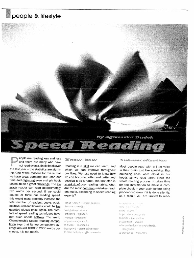 Speed Reading | PDF Speed Reading | PDF