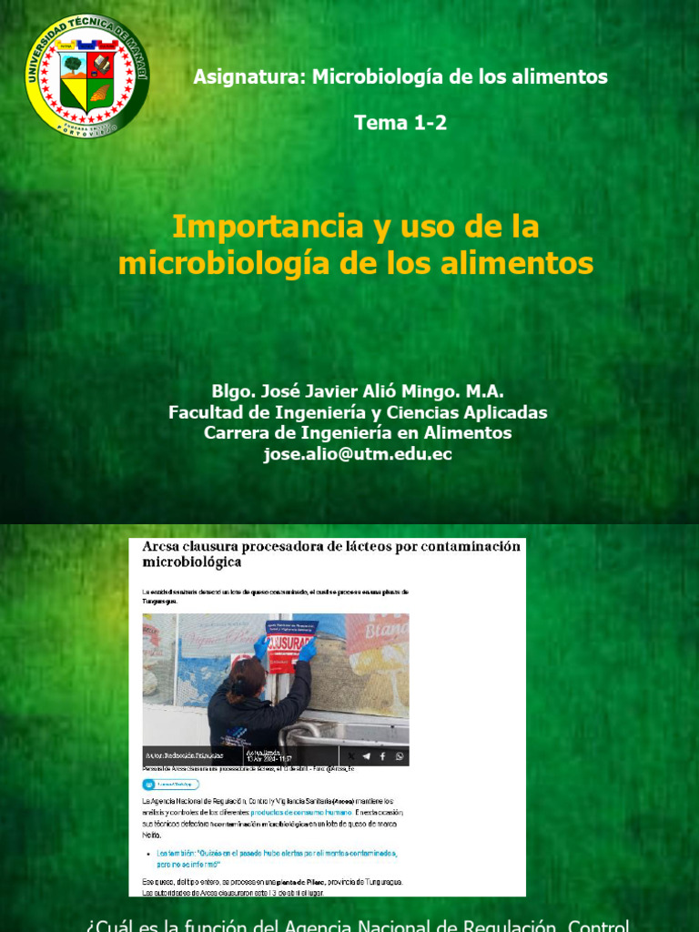 Microb Alimentos Tema 1-2 Importancia de La Microb Alim. Paràmetros Ambientales | PDF ...