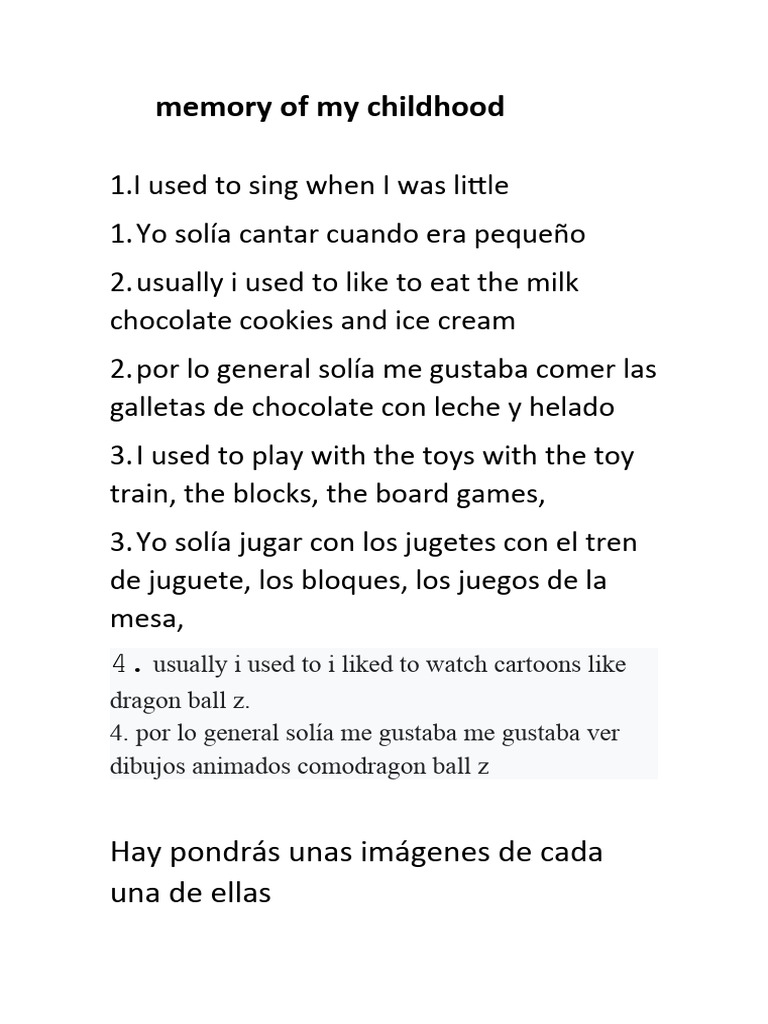 Memory of My Childhood | PDF