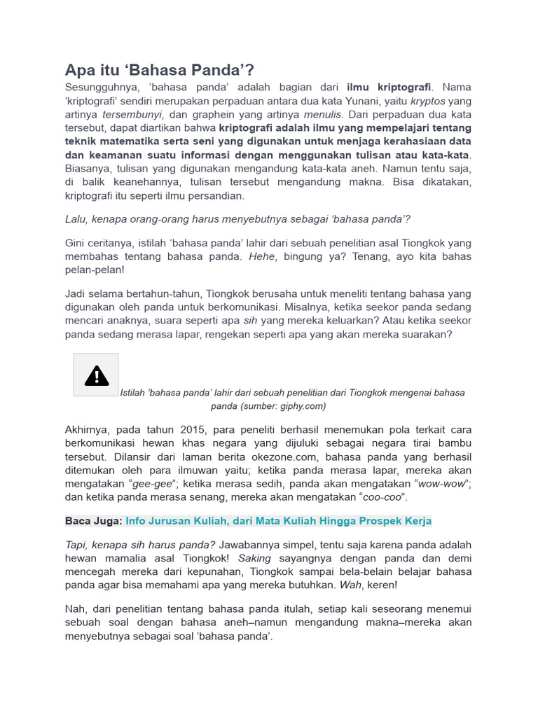 Materi Bahasa Panda | PDF | Seni & Disiplin Bahasa | Fiksi Umum