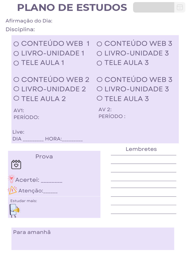 Plano de Estudos | PDF