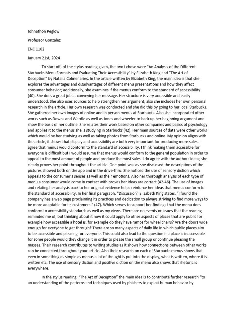 stylus reading response 1 1 | PDF | Phishing | Accessibility