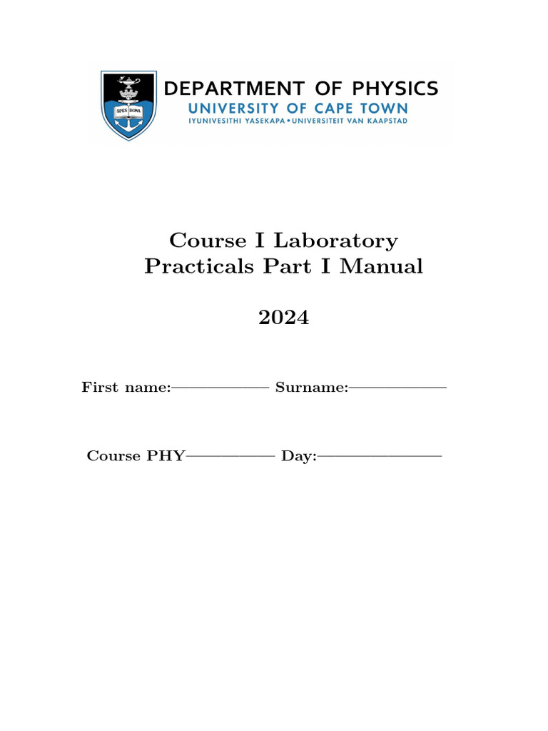 Physics Lab Practicals Manual 2024 | PDF | Significant Figures | Weighing Scale