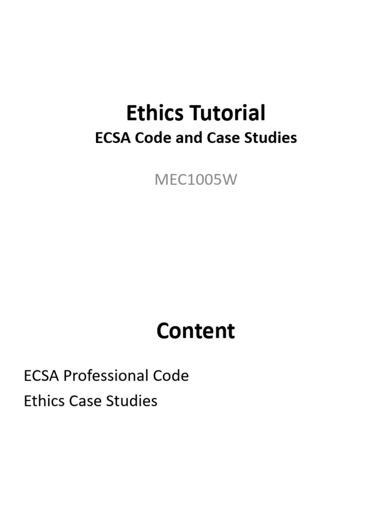 MEC1005W - Ethics Tutorial | PDF | Space Shuttle Challenger Disaster