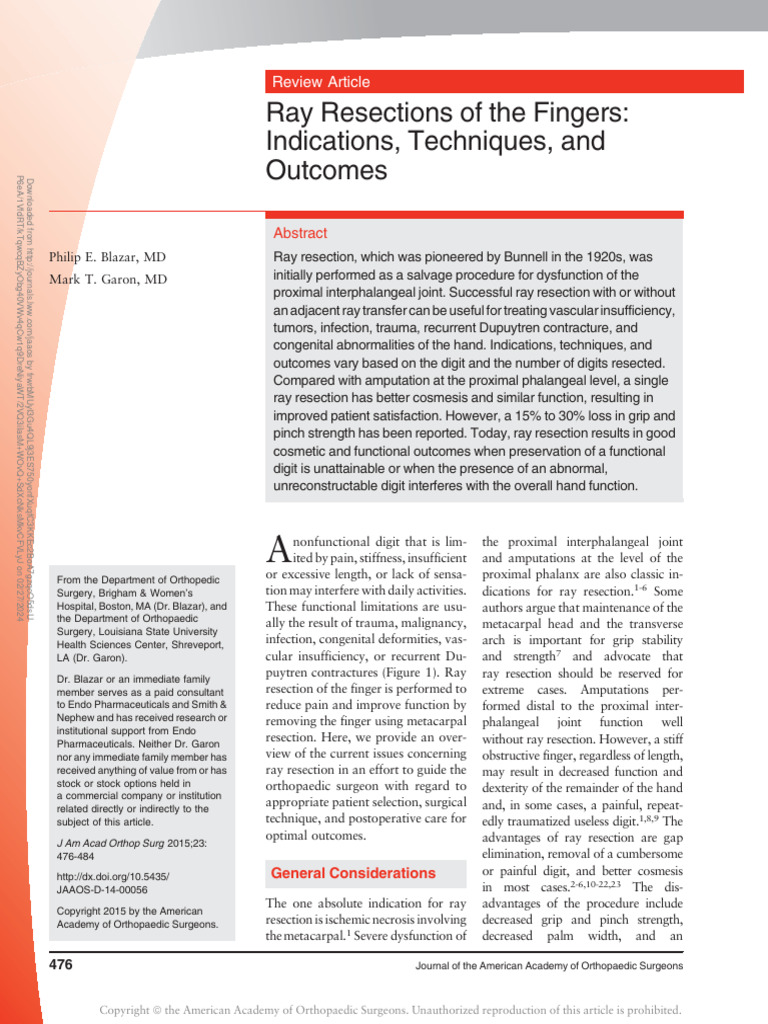 ray_resections_of_the_fingers__indications,.3 | PDF | Hand | Finger
